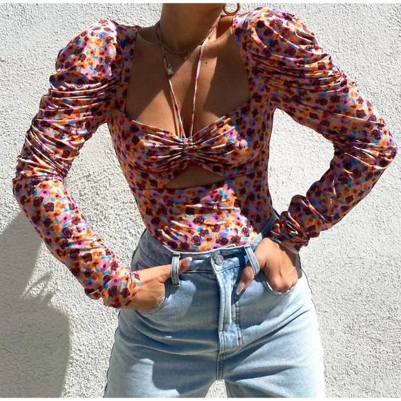 AFRM | Tops | New Afrm Coppelia Cutout Slinky Knit Bodysuit In Fall ...